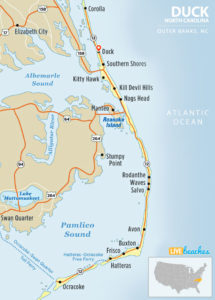 Map of Duck, North Carolina - Live Beaches
