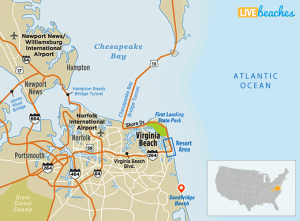 Map of Sandbridge Beach, Virginia - Live Beaches