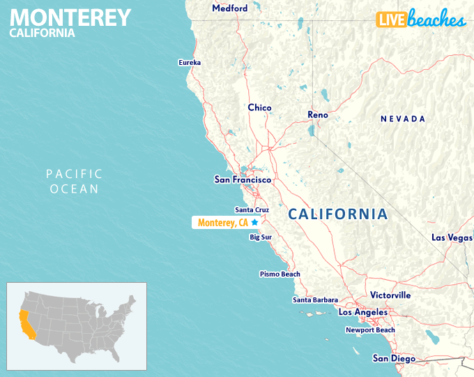 Map of Monterey, California - Live Beaches