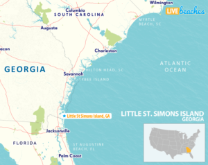Map of Little St Simons Island, Georgia - Live Beaches