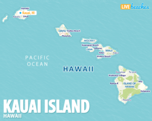 Map of Kauai, Hawaii - Live Beaches