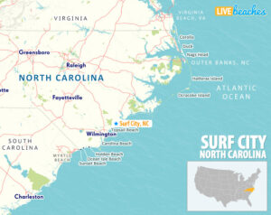 Map of Surf City, North Carolina - Live Beaches