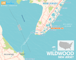 Map of Wildwood, New Jersey - Live Beaches