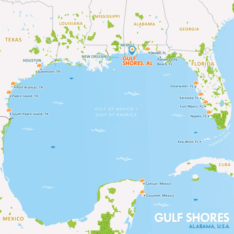 Map of Gulf Shores, Alabama - Live Beaches