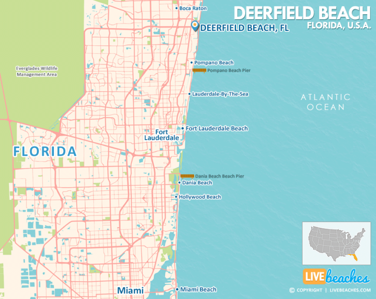 Map of Deerfield Beach, Florida - Live Beaches