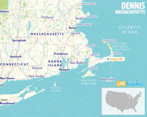Map of Dennis, Massachusetts - Live Beaches