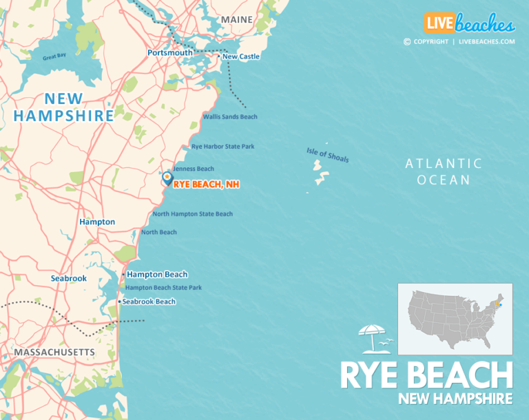 Map of Rye Beach, New Hampshire - Live Beaches