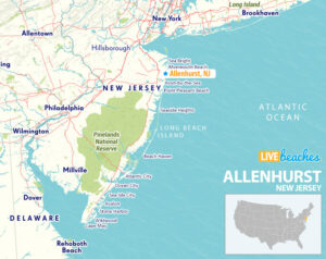 Map of Allenhurst, New Jersey - Live Beaches