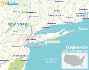 Map of Ocean Beach, New York - Live Beaches