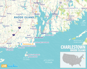 Map of Charlestown, Rhode Island - Live Beaches