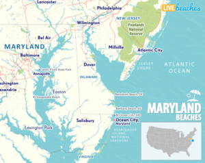 Map of Beaches in Maryland - Live Beaches