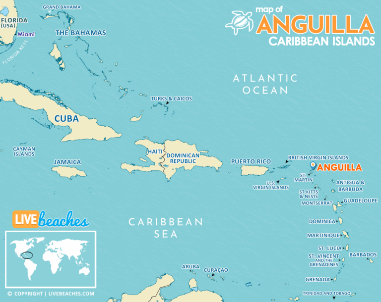 Map of Anguilla - Live Beaches