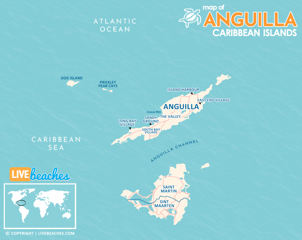 Map of Anguilla - Live Beaches