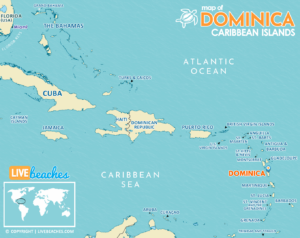 Map of Dominica - Live Beaches