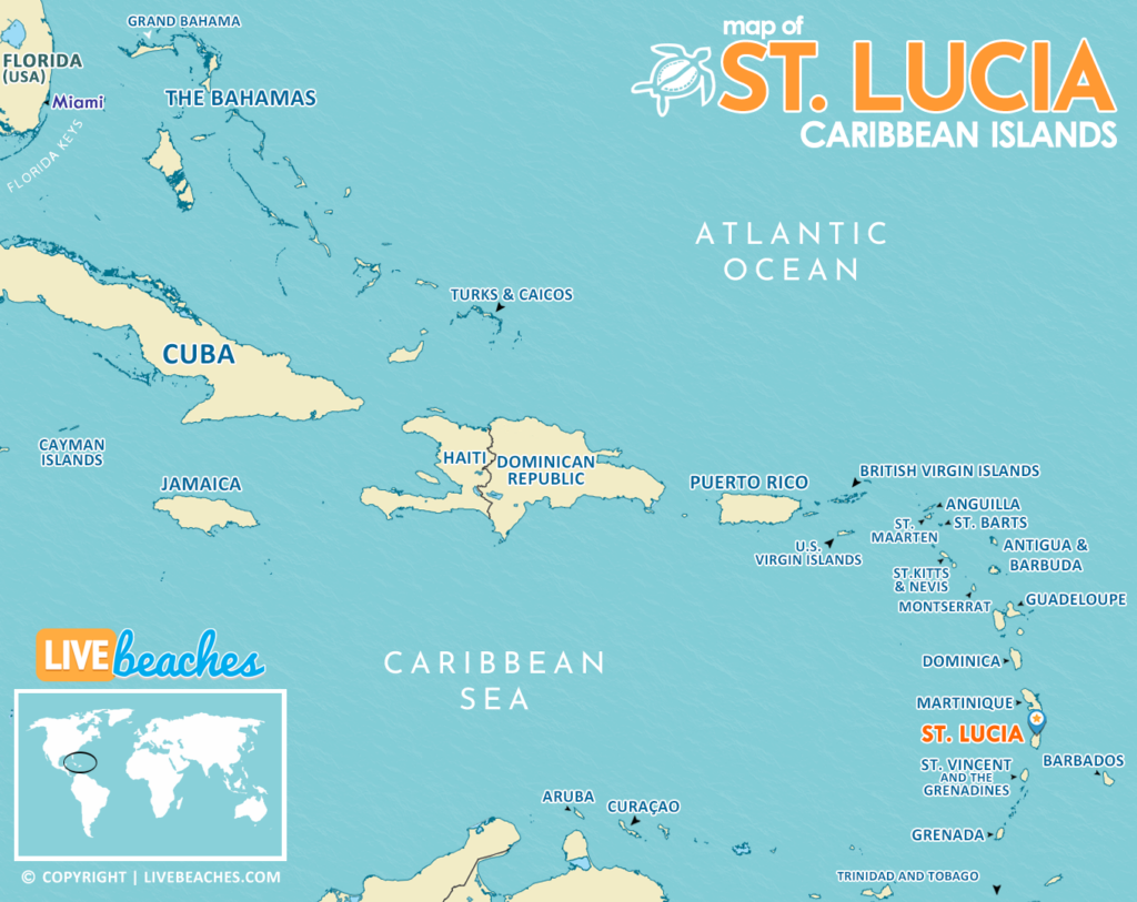 Map Of St Lucia Book Your Caribbean Escape Today ôÿç å