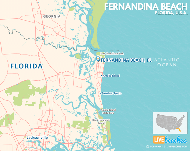 Map of Fernandina Beach, Florida - Live Beaches