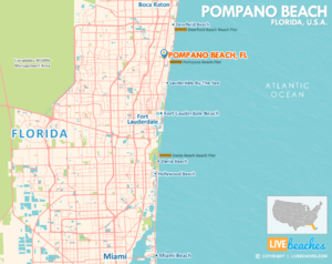 Map of Pompano Beach, Florida - Live Beaches