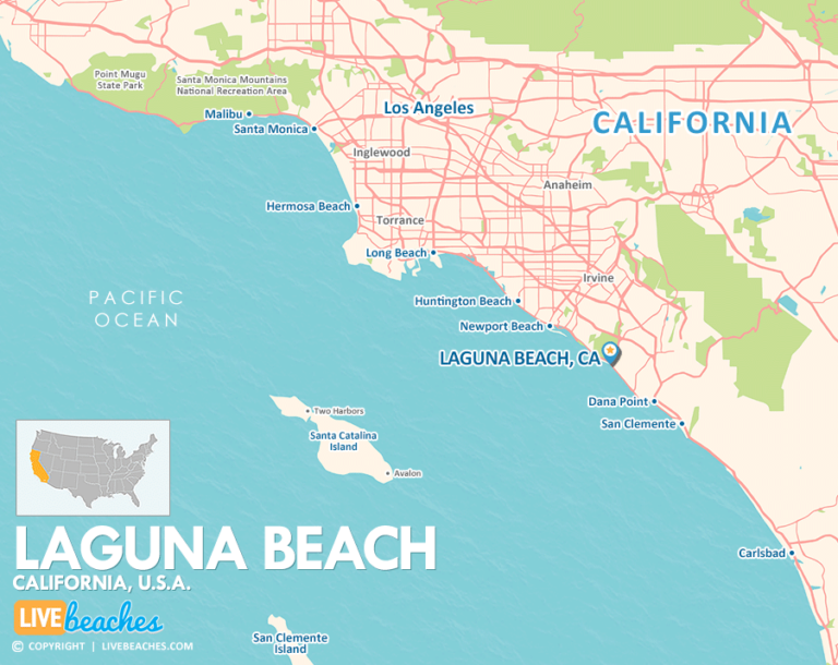 Map of Laguna Beach, California - Live Beaches