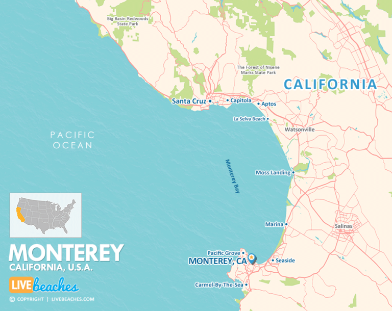 Map of Monterey, California - Live Beaches