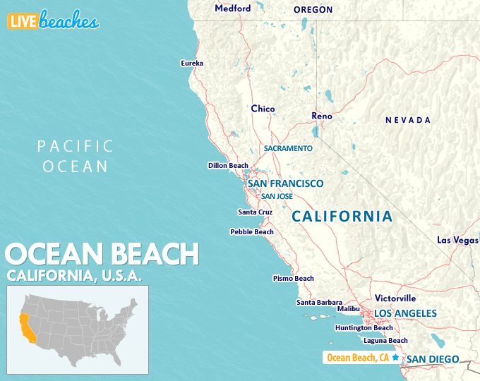 Map of Ocean Beach, California - Live Beaches