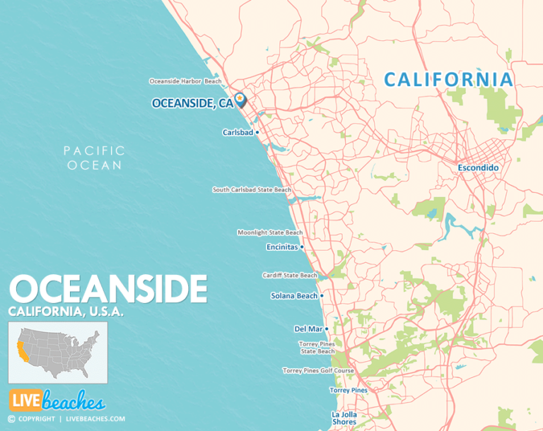 Map of Oceanside, California - Live Beaches