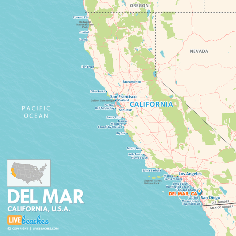 Map of Del Mar, California - Live Beaches