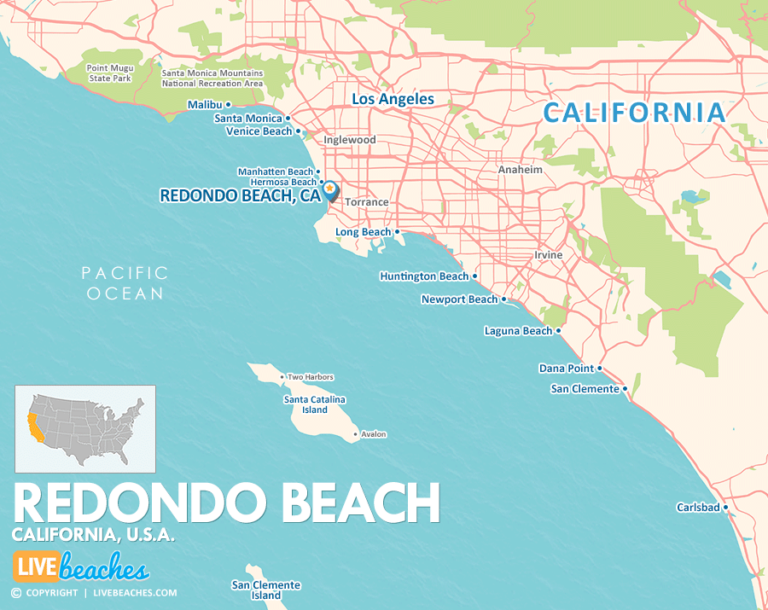 Map of Redondo Beach, California - Live Beaches