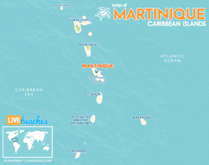 Map of Martinique - Live Beaches