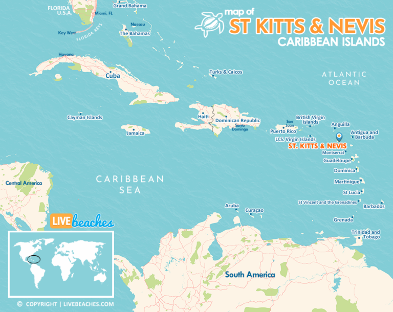 Map of Saint Kitts and Nevis | Plan a Caribbean Getaway 🏖️