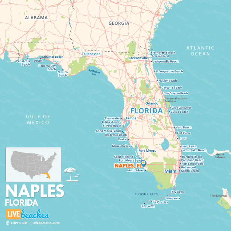Map of Naples, Florida - Live Beaches