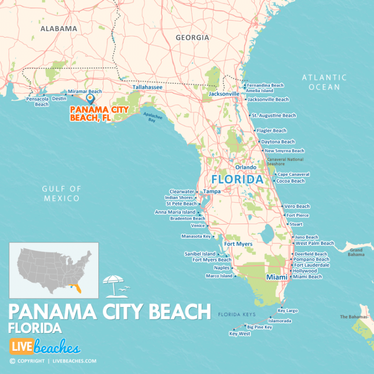 Map of Panama City Beach, Florida - Live Beaches