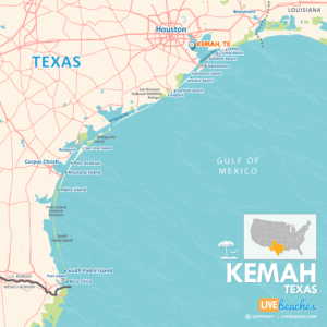 Map of Kemah, Texas - Live Beaches