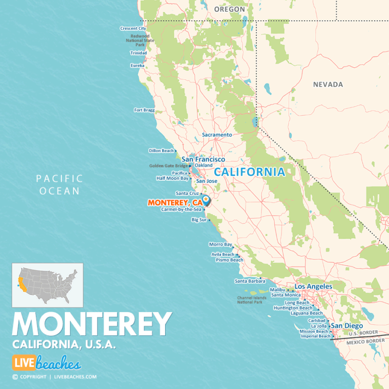Map of Monterey, California - Live Beaches