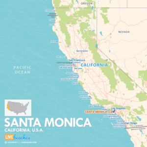 Map of Santa Monica, California - Live Beaches