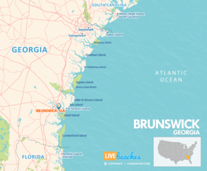 Map of Brunswick, Georgia - Live Beaches