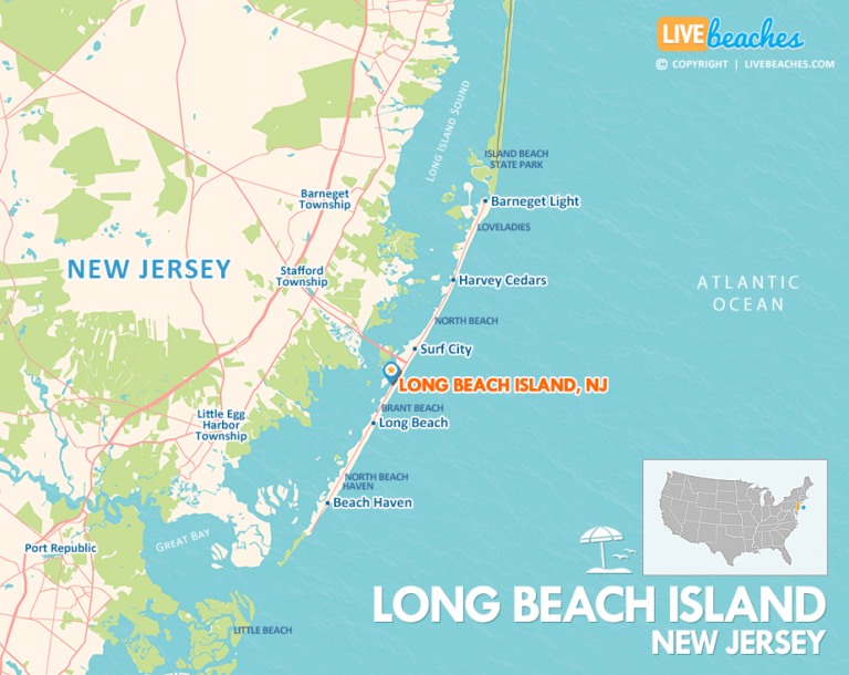 Map of Long Beach Island, New Jersey - Live Beaches