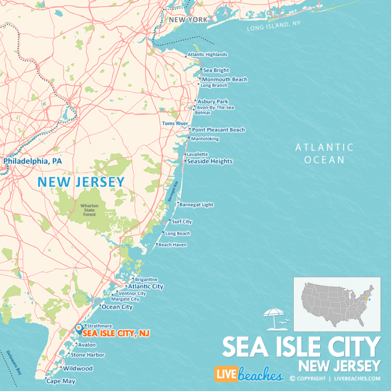 Map of Sea Isle City, New Jersey - Live Beaches