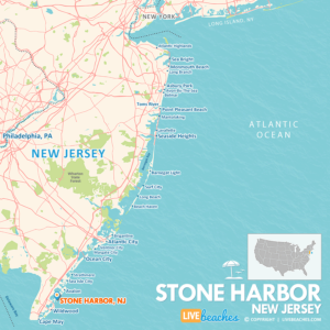 Map of Stone Harbor, New Jersey - Live Beaches
